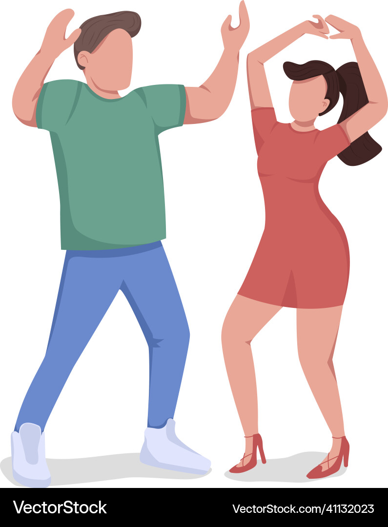 Friends dancing together semi flat color Vector Image