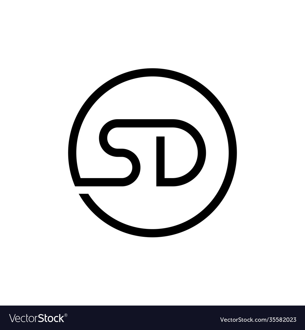 Initial circle sd letter logo design template Vector Image
