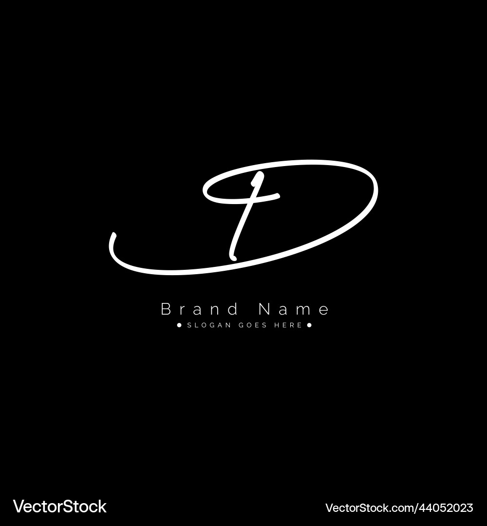 Initial letter d logo - handwritten signature Vector Image