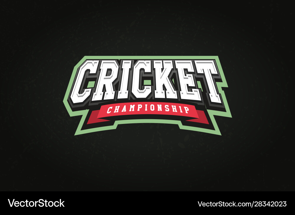 Modern professional typography cricket sport Vector Image