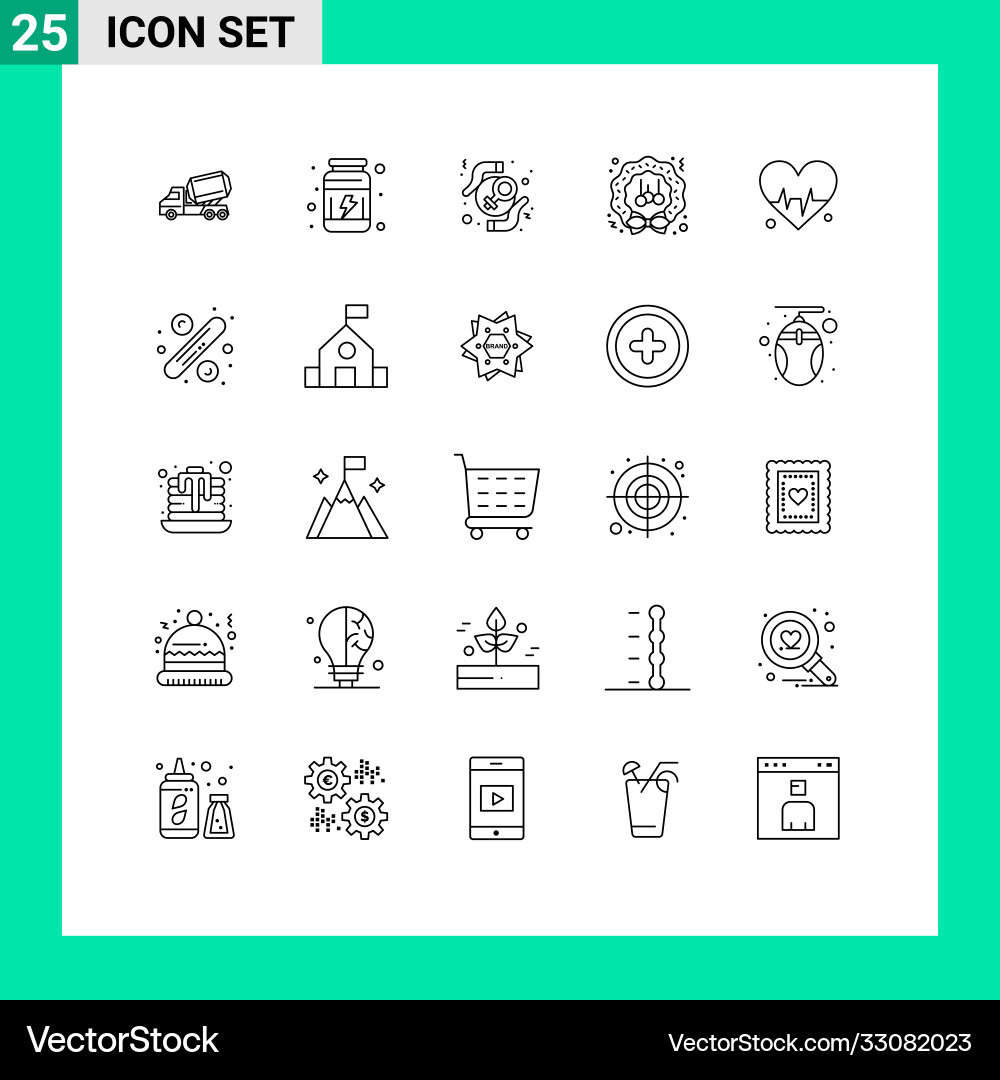 Pack 25 modern lines signs and symbols for web Vector Image