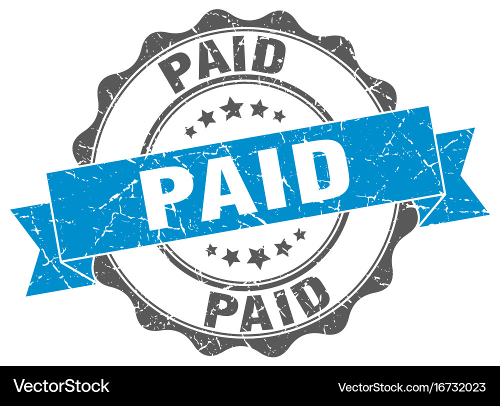 Paid stamp sign seal Royalty Free Vector Image