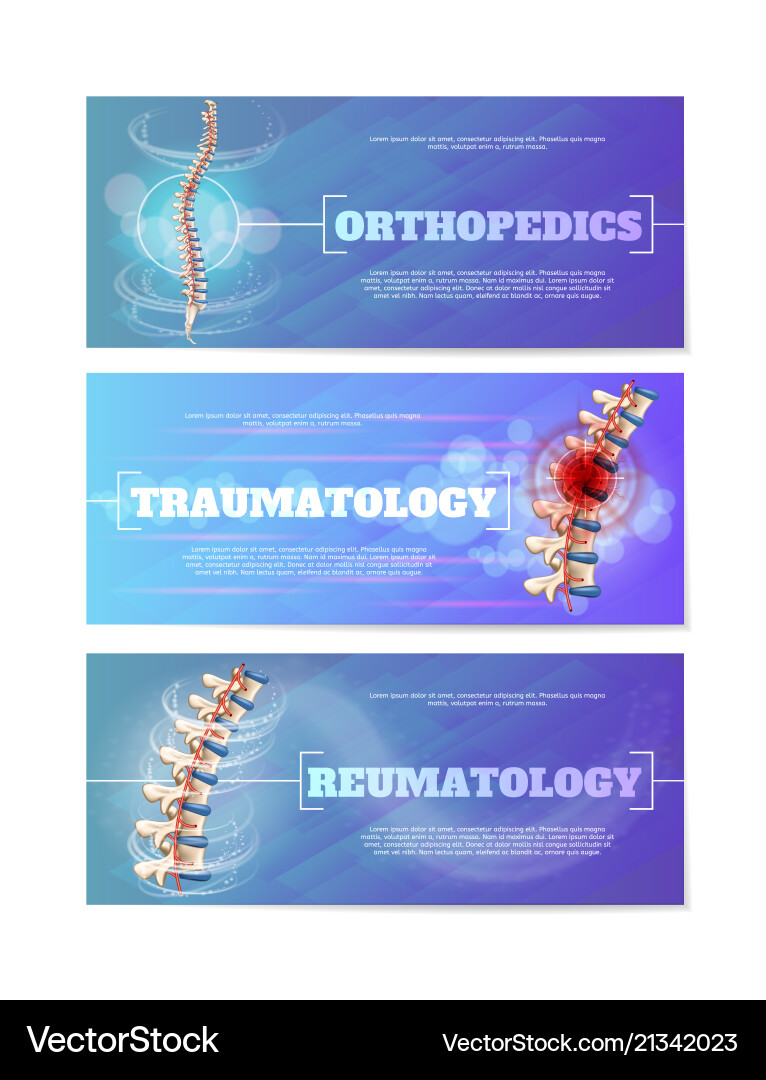 Set medical web banners with human spine Vector Image