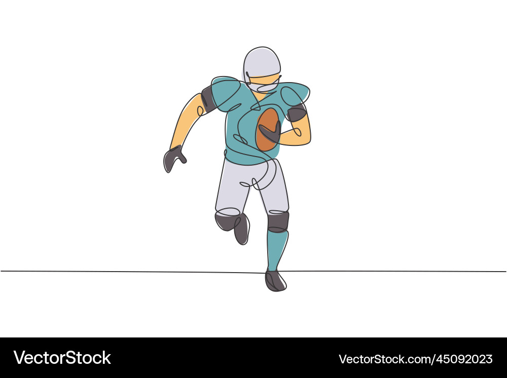 Single continuous line drawing of young agile Vector Image