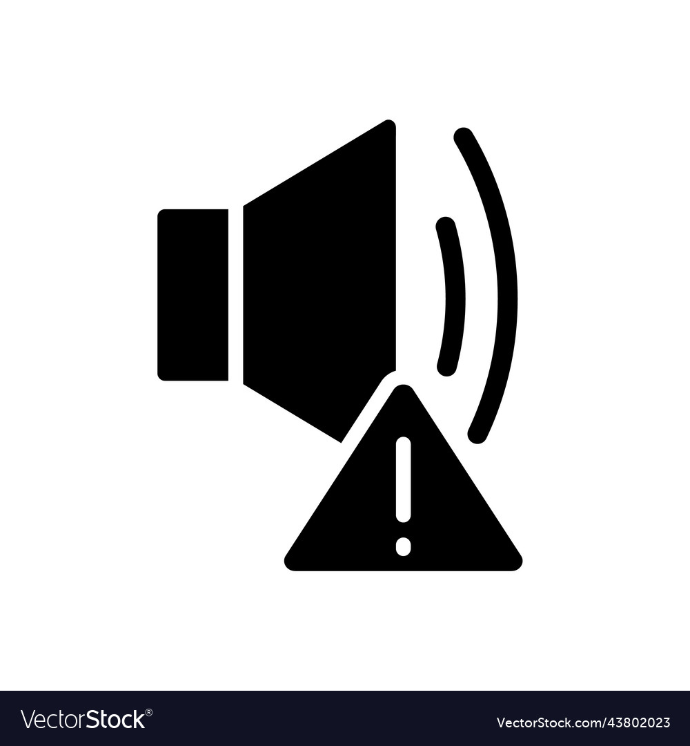 Sound error black glyph icon Royalty Free Vector Image
