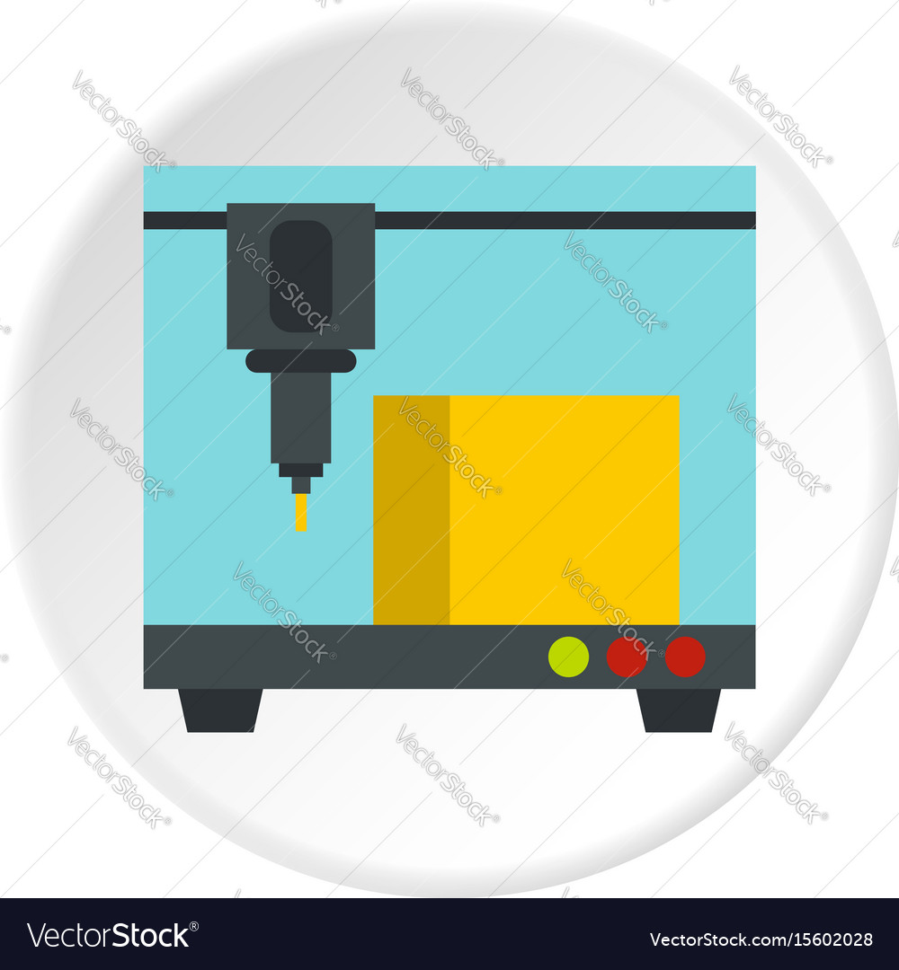 3d printer icon circle Royalty Free Vector Image