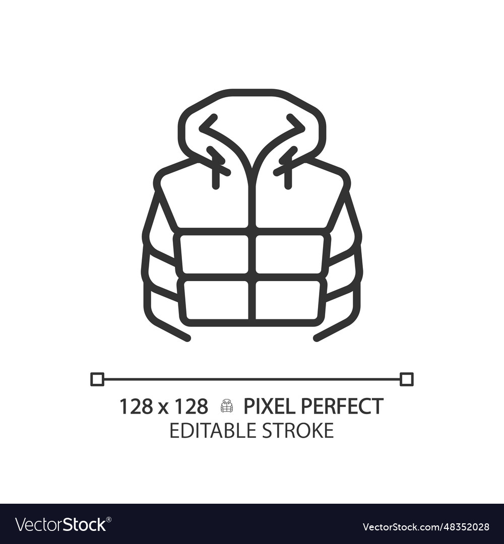 Customizable padded jacket simple thin linear Vector Image