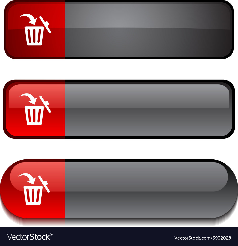 Delete button set Royalty Free Vector Image - VectorStock
