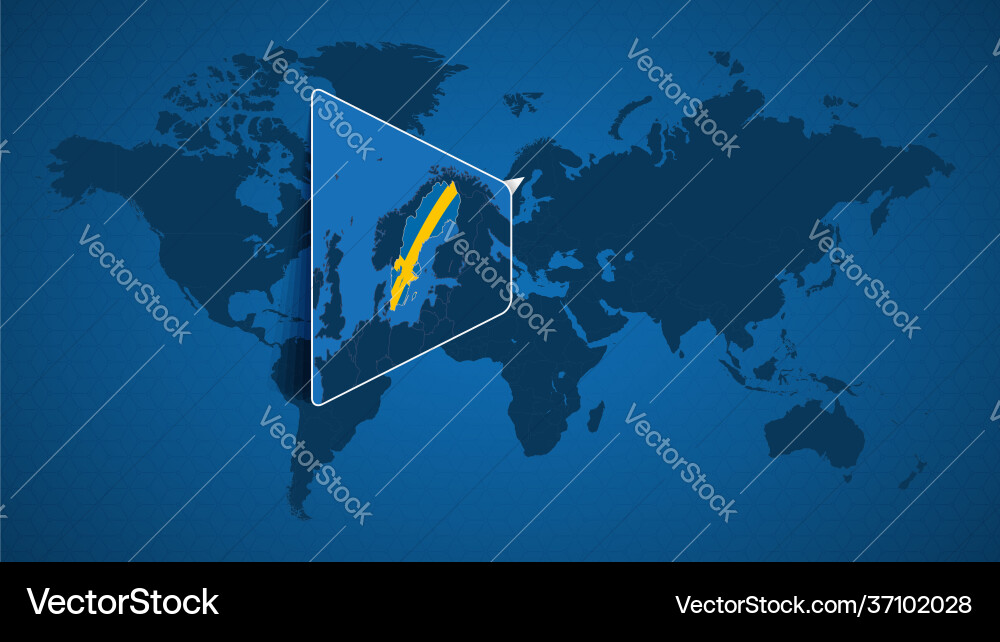Detailed world map with pinned enlarged map Vector Image