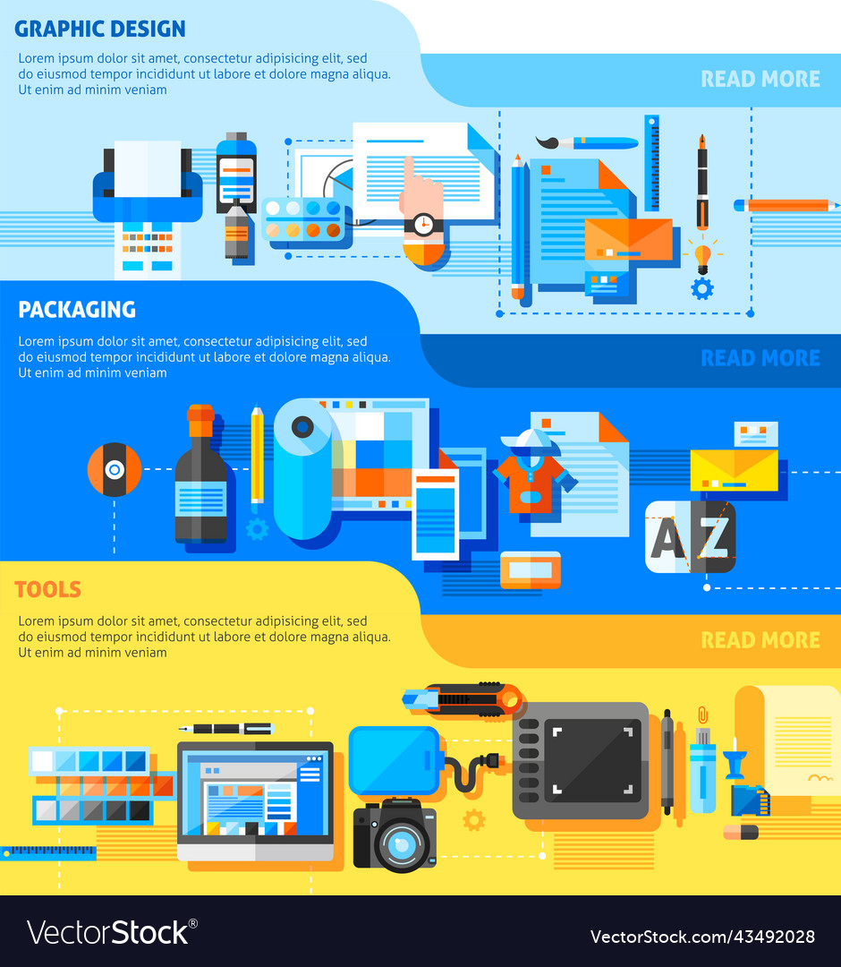 Graphic design banners set Royalty Free Vector Image