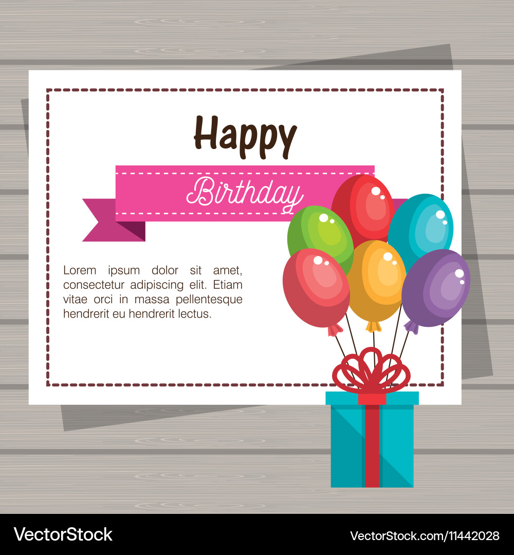 Happy birthday celebration card Royalty Free Vector Image