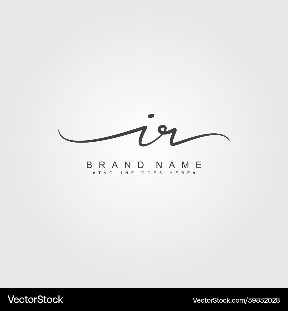 Initial letter ir logo handwritten signature Vector Image