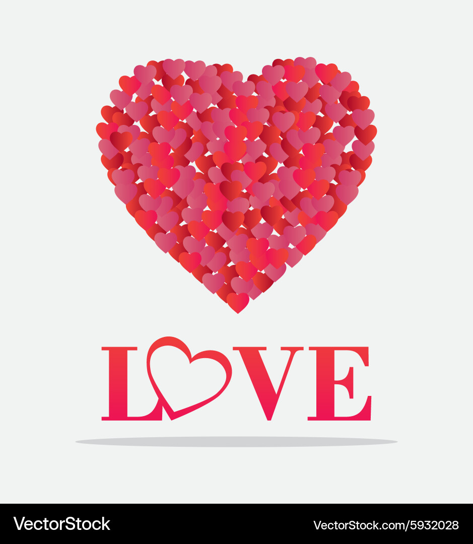 Love card design with red details Royalty Free Vector Image