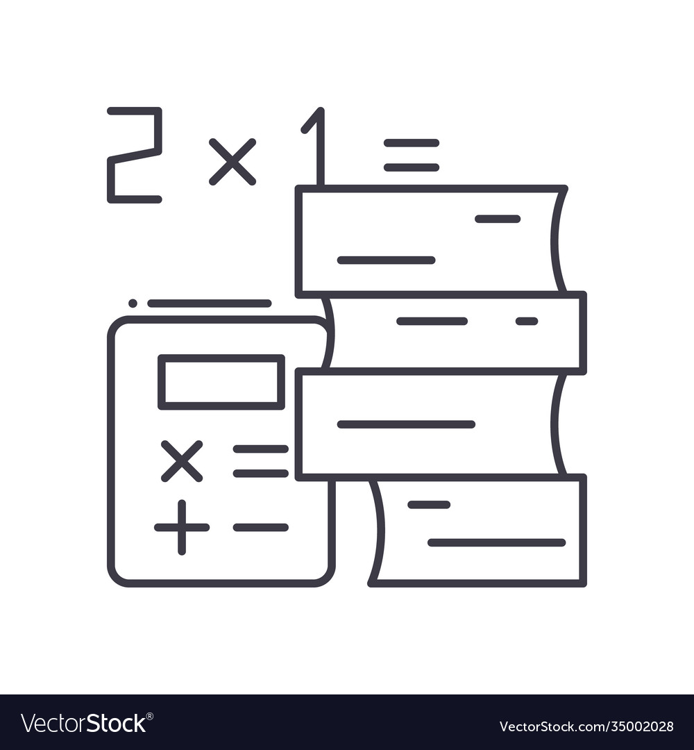 Math icon linear isolated thin line Royalty Free Vector