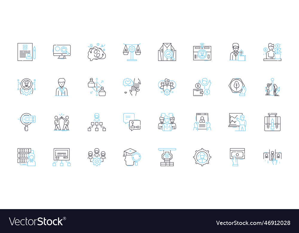 Mental agility linear icons set flexibility Vector Image