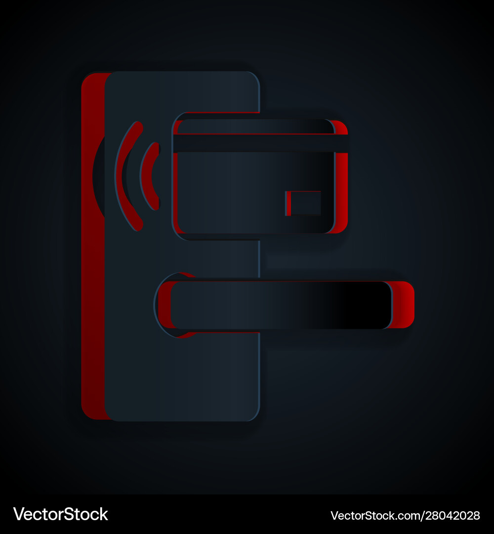 Paper cut digital door lock with wireless Vector Image