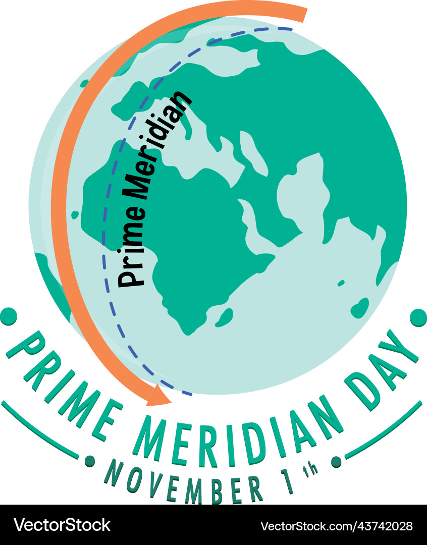 Prime meridian day logo concept Royalty Free Vector Image