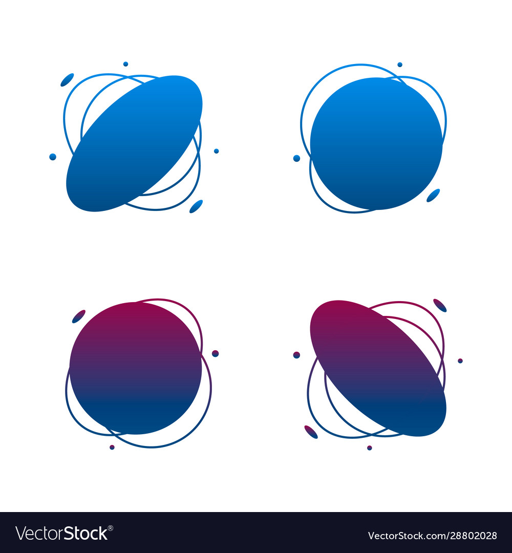 Set collection gradient abstract shape frames Vector Image
