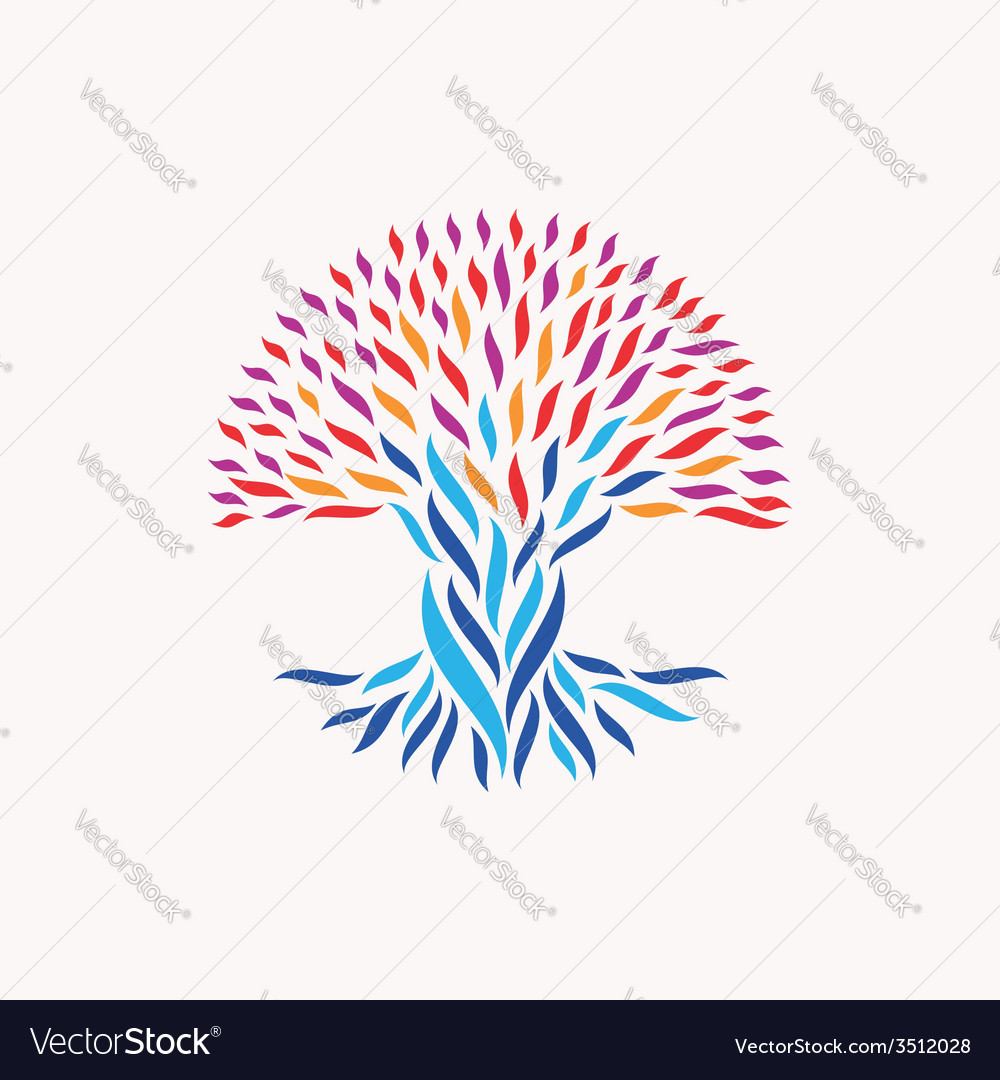 Unity abstract tree concept Royalty Free Vector Image