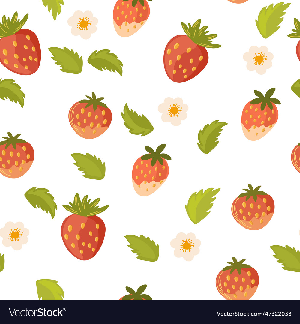 0498 strawberry pattern Royalty Free Vector Image