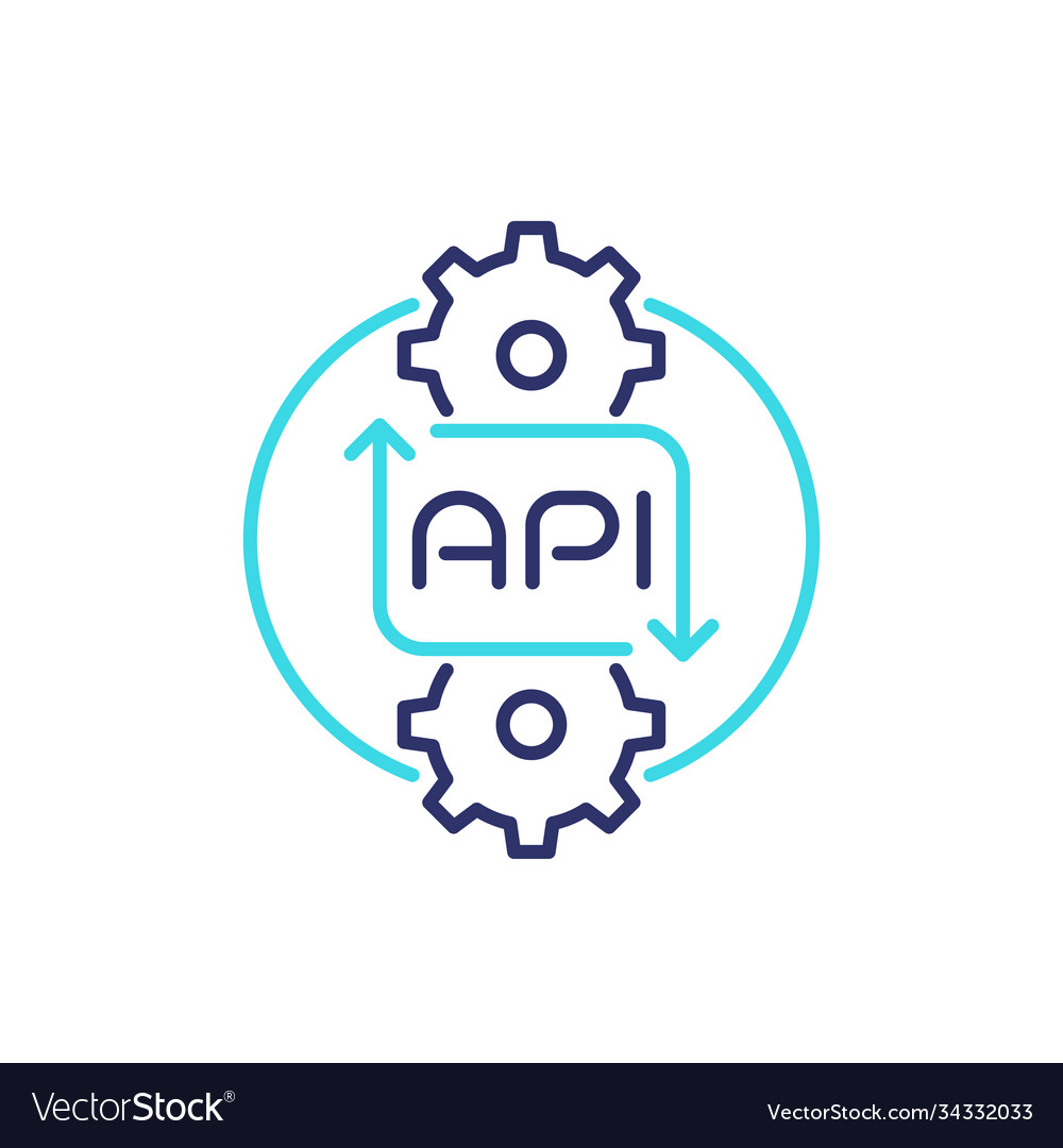 Api line icon for web Royalty Free Vector Image Api line icon for web Royalty Free Vector Image