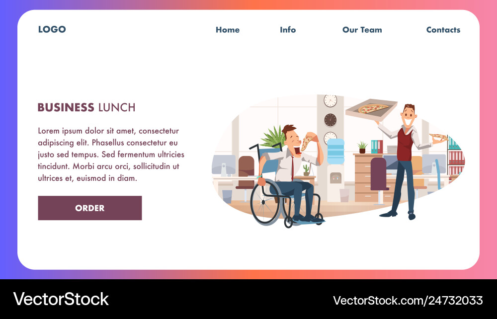 Colleague have lunch break at creative office Vector Image