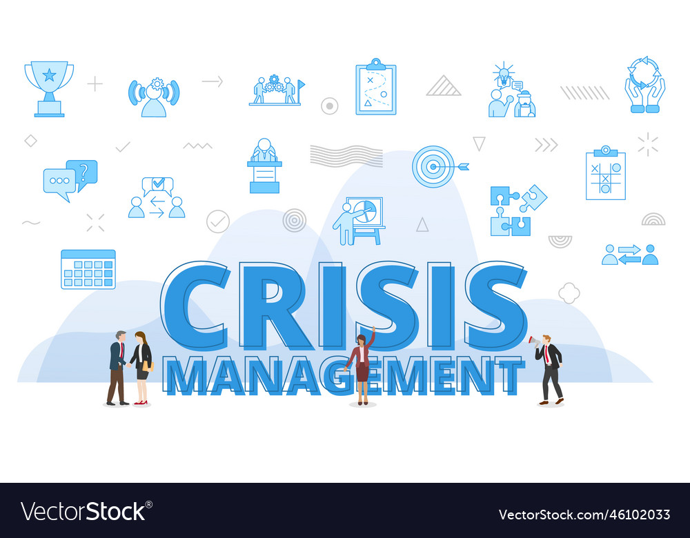 Crisis management concept with big words Vector Image Crisis management concept with big words Vector Image