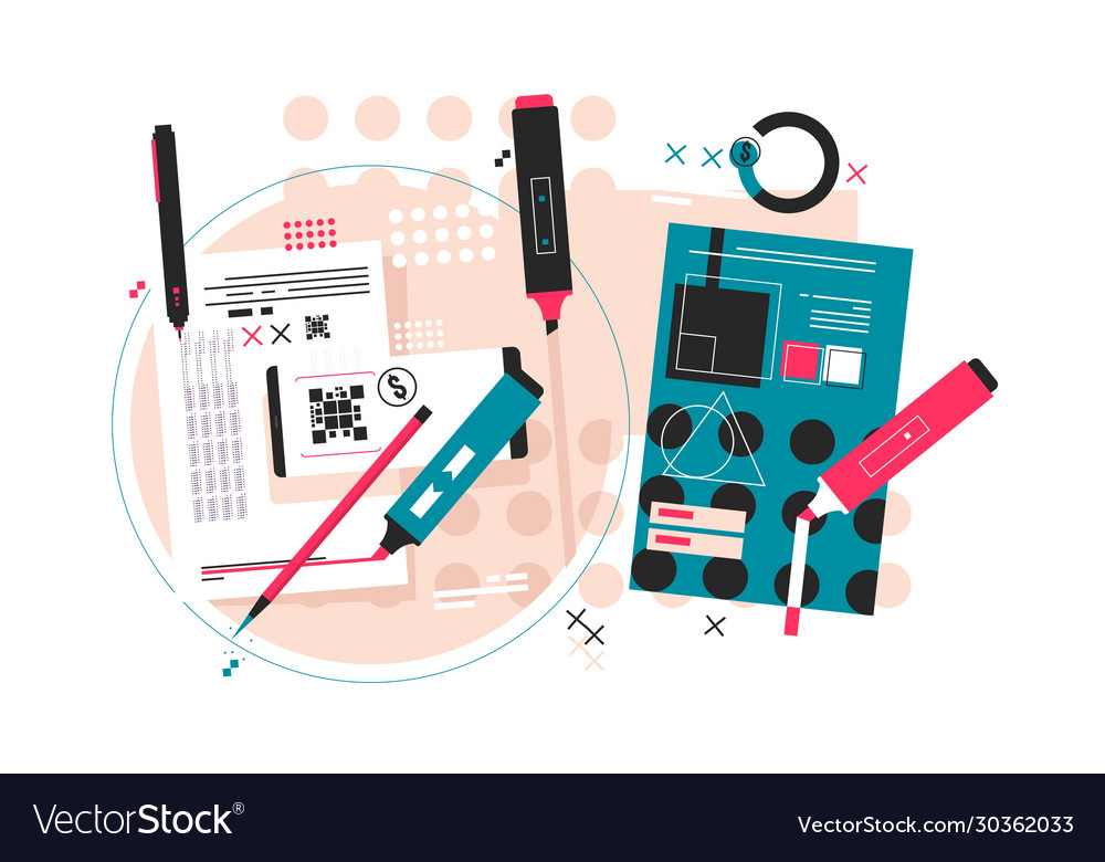Editing paper notes Royalty Free Vector Image - VectorStock