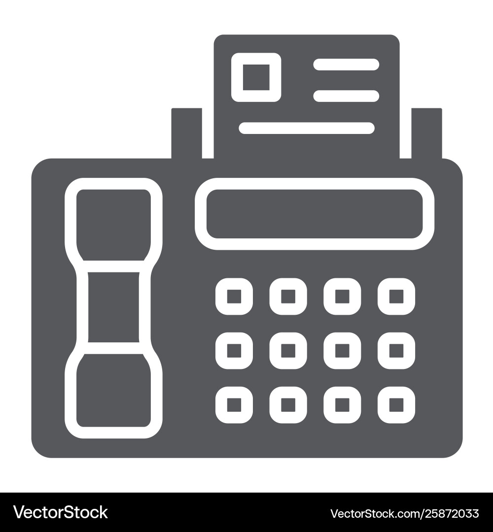 Fax glyph icon print and device printer sign Vector Image