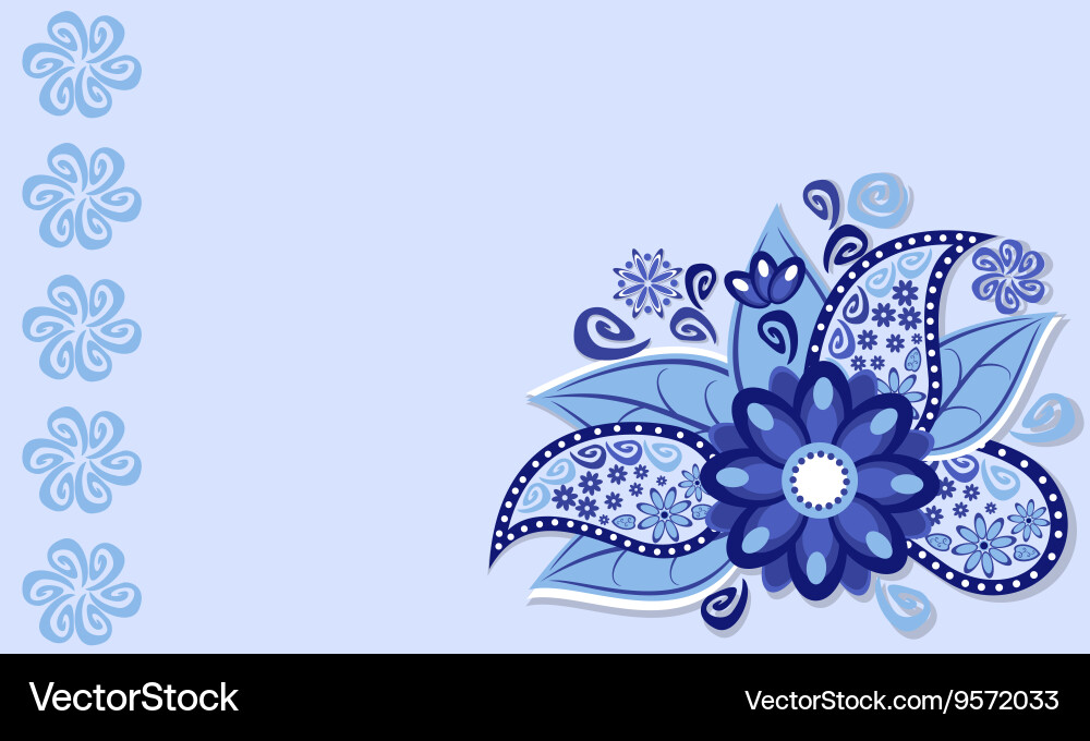 Frame of the blue flower Royalty Free Vector Image