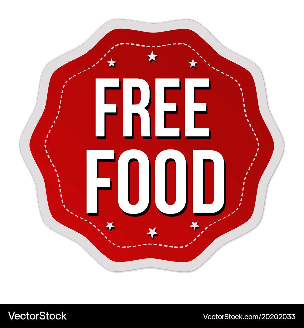 Free food label or sticker Royalty Free Vector Image
