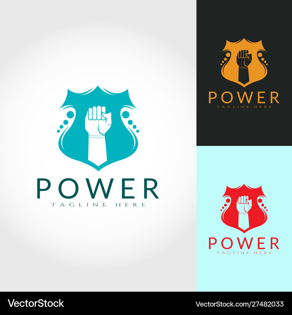 Hand power logo design fist Royalty Free Vector Image