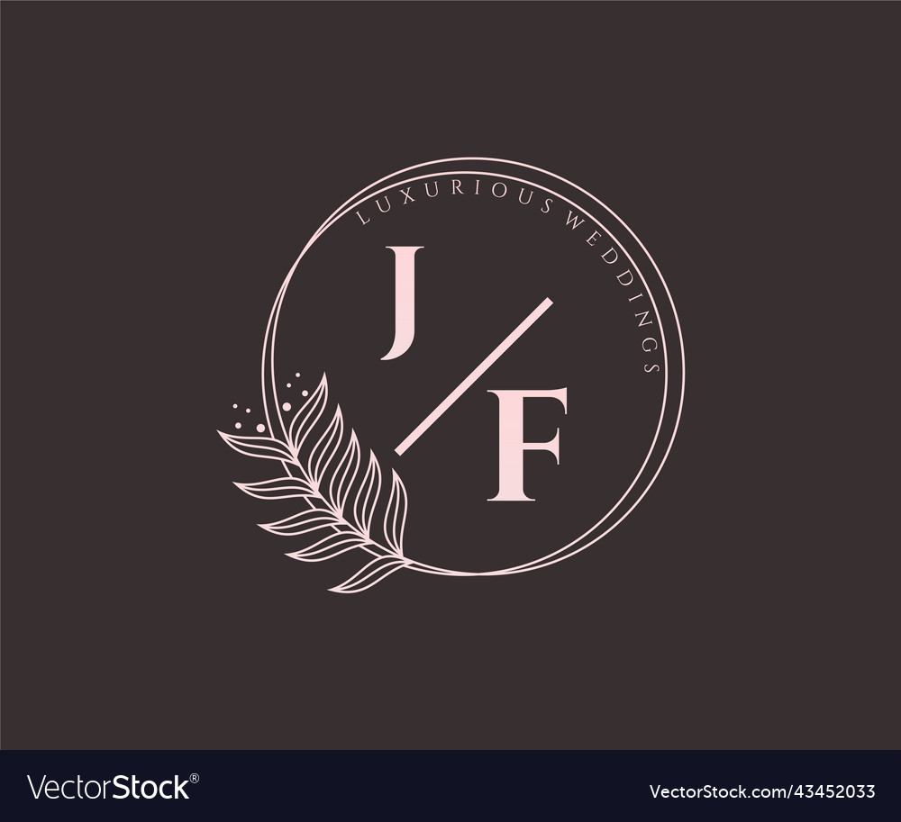 Jf initials letter wedding monogram logos Vector Image