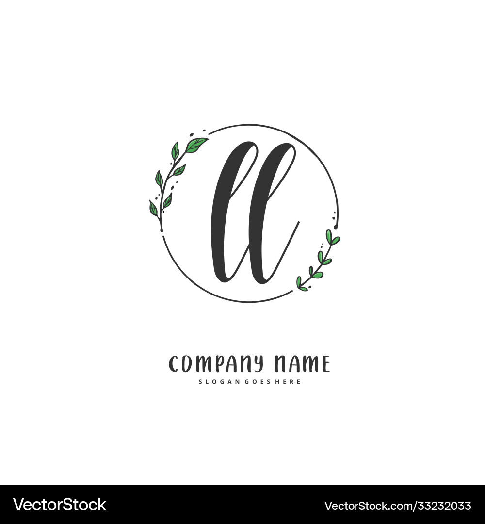 L ll initial handwriting and signature logo Vector Image