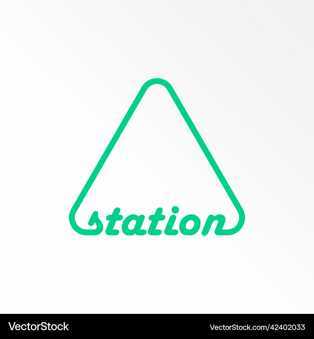 Letter or writing station line font in triangle Vector Image