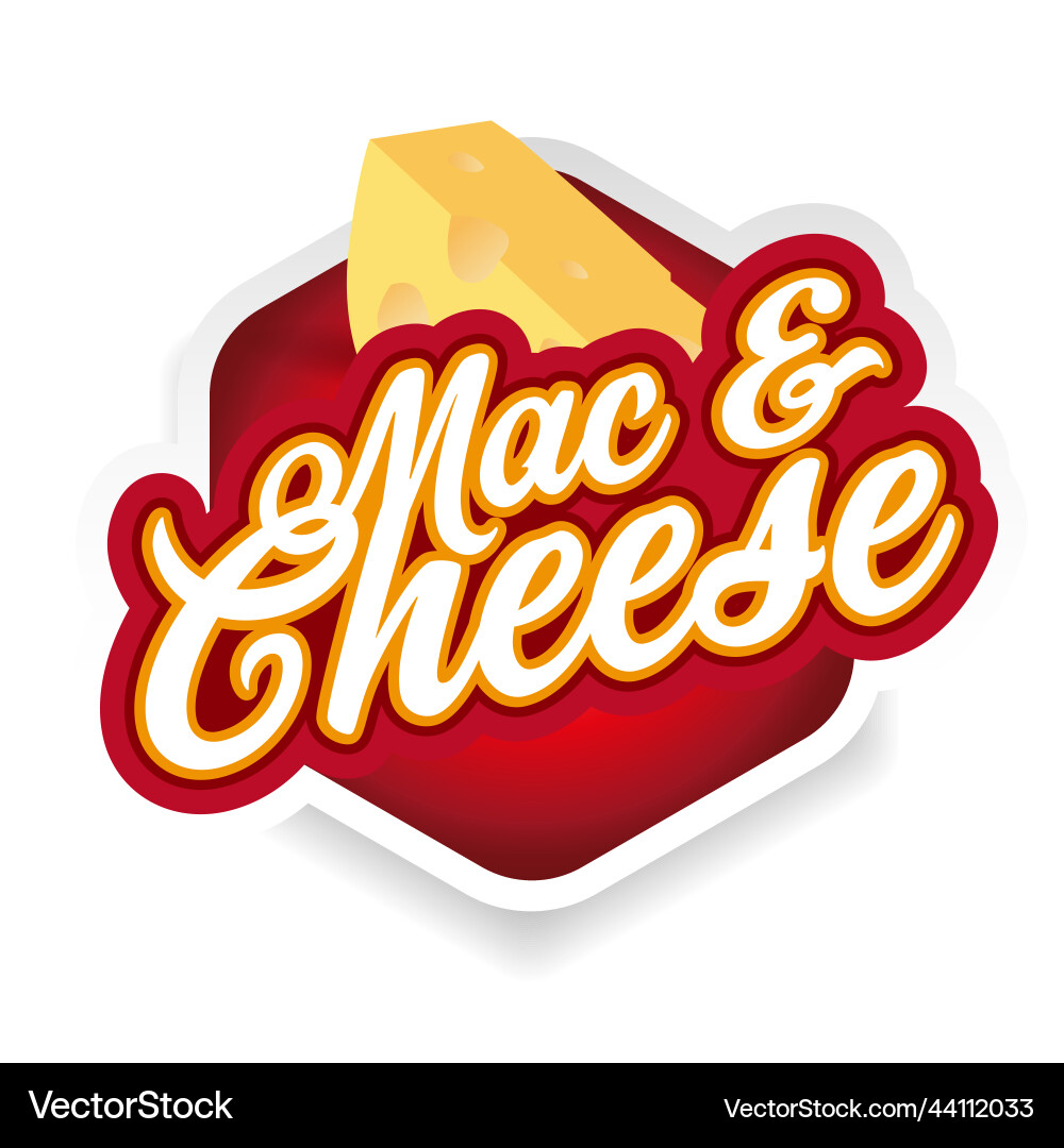 Macaroni and cheese sign vintage Royalty Free Vector Image