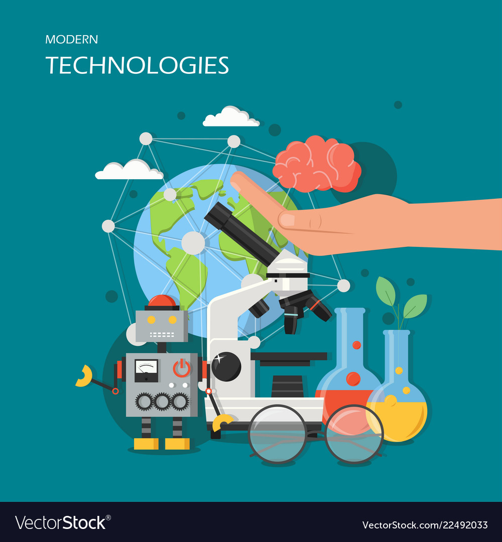 Modern technologies in flat Royalty Free Vector Image
