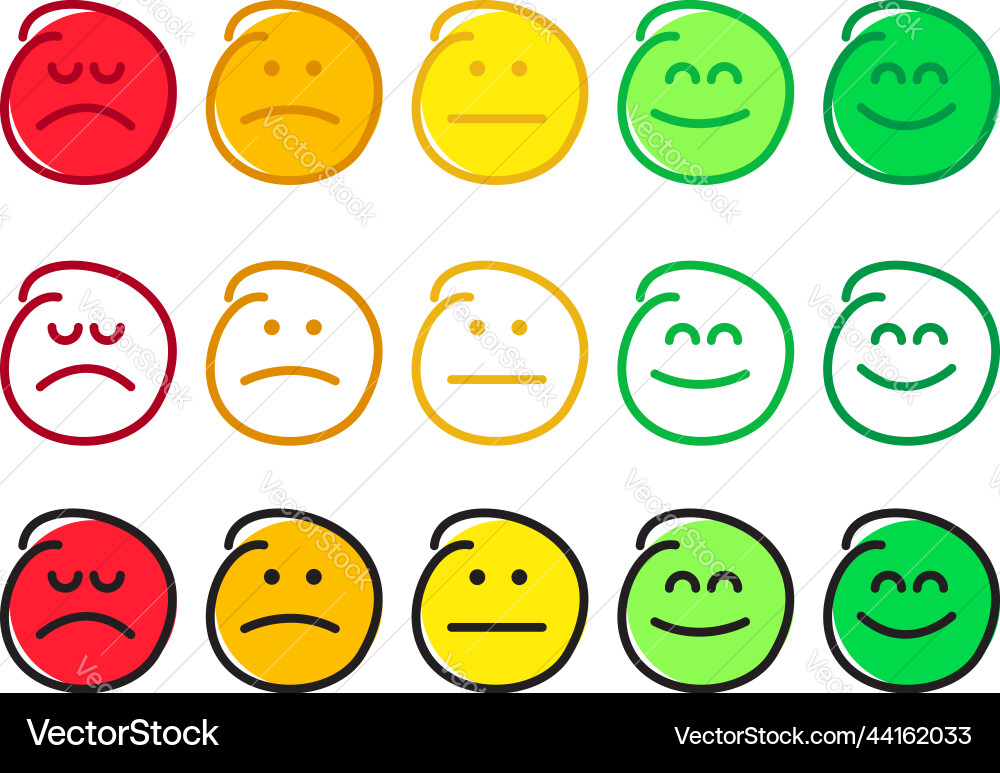 Mood emoji icons Royalty Free Vector Image - VectorStock