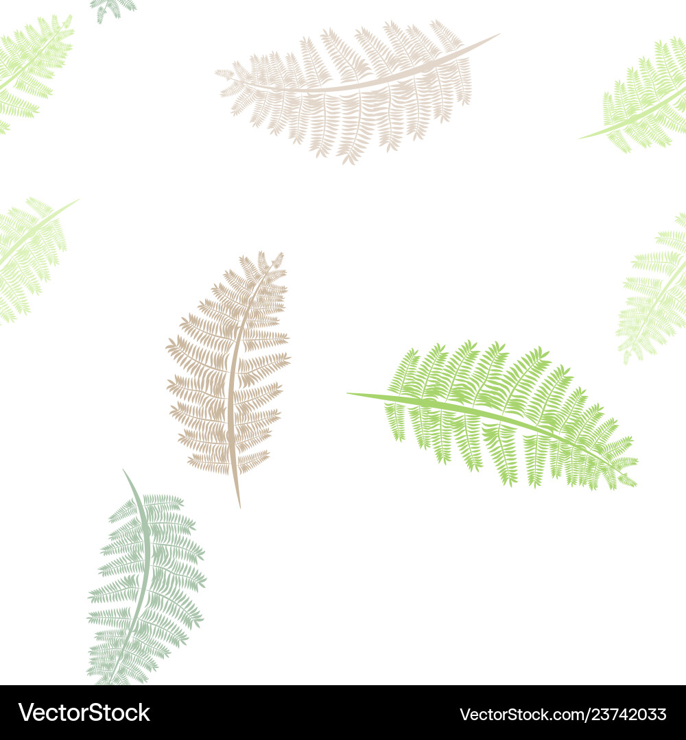 Multicolor fern frond silhouettes seamless Vector Image