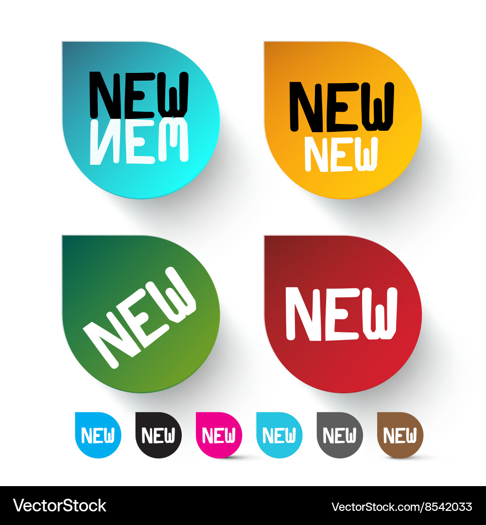 New labels set - colorful icons Royalty Free Vector Image