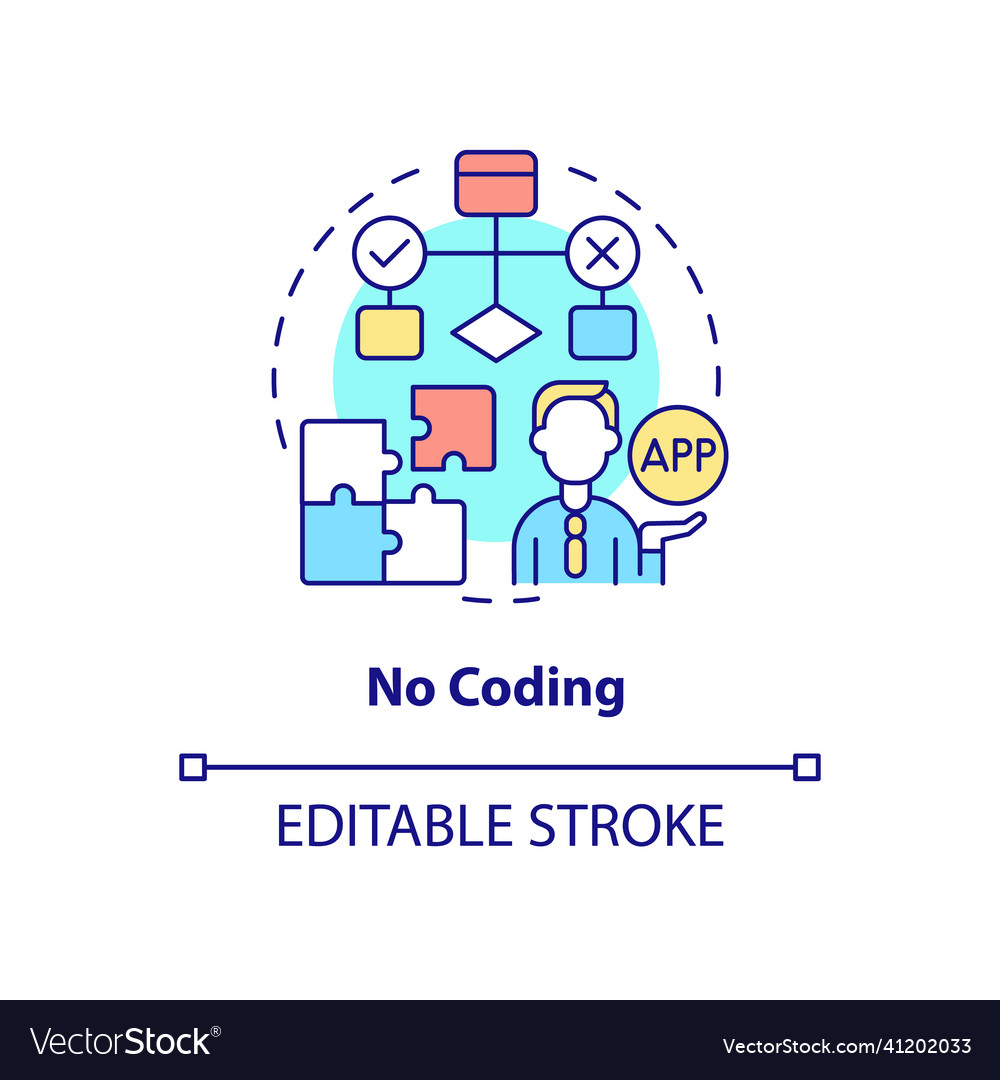 No coding concept icon Royalty Free Vector Image