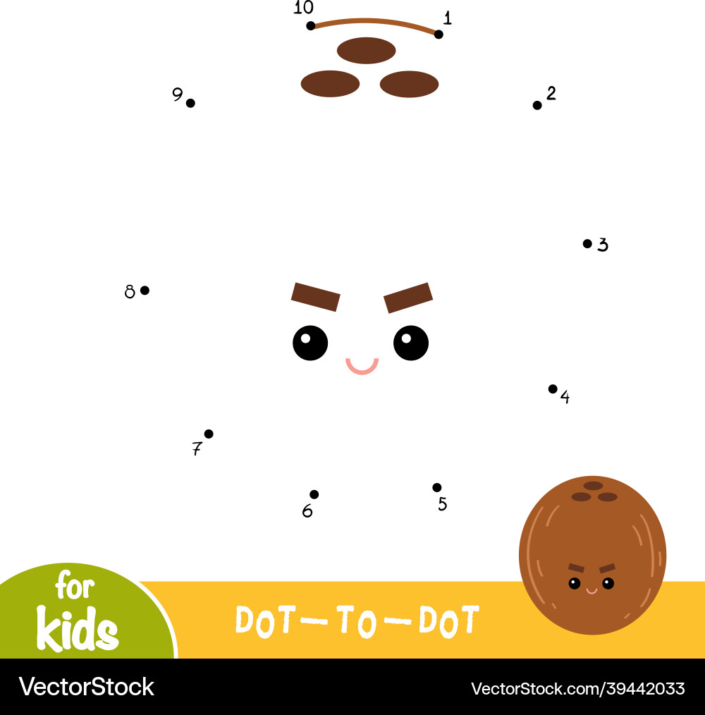 Numbers game education for children coconut Vector Image