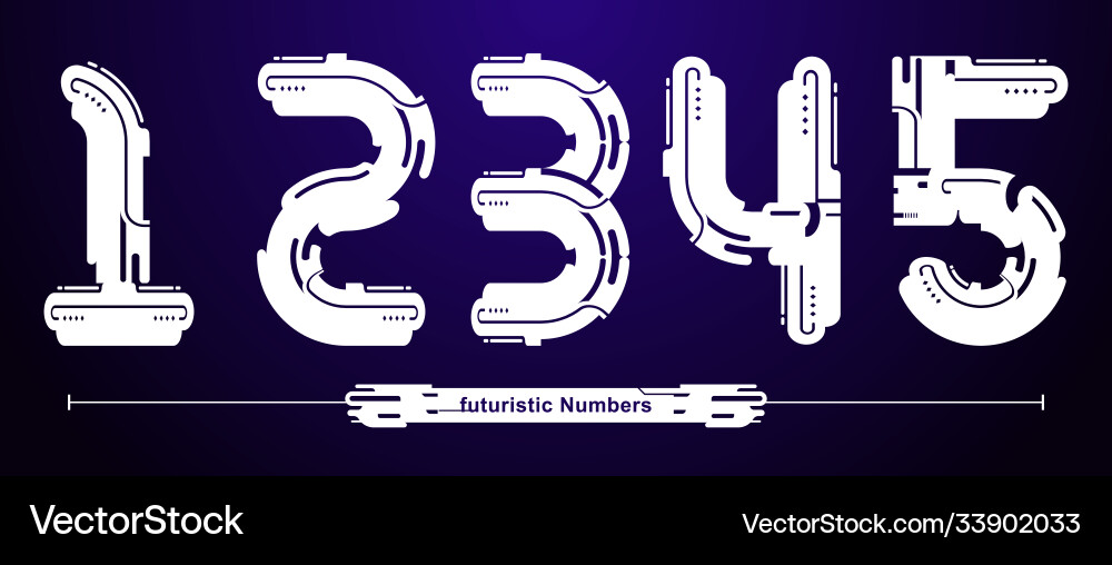 Numbers typography font futuristic modern style Vector Image