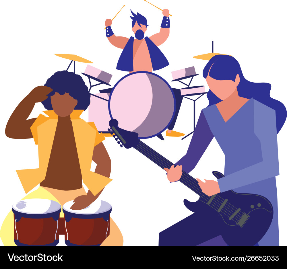 People musicians concert event design Royalty Free Vector