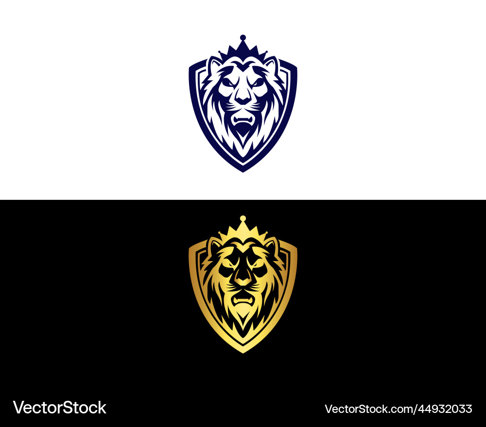Premium luxury royal lion shield logo design Vector Image