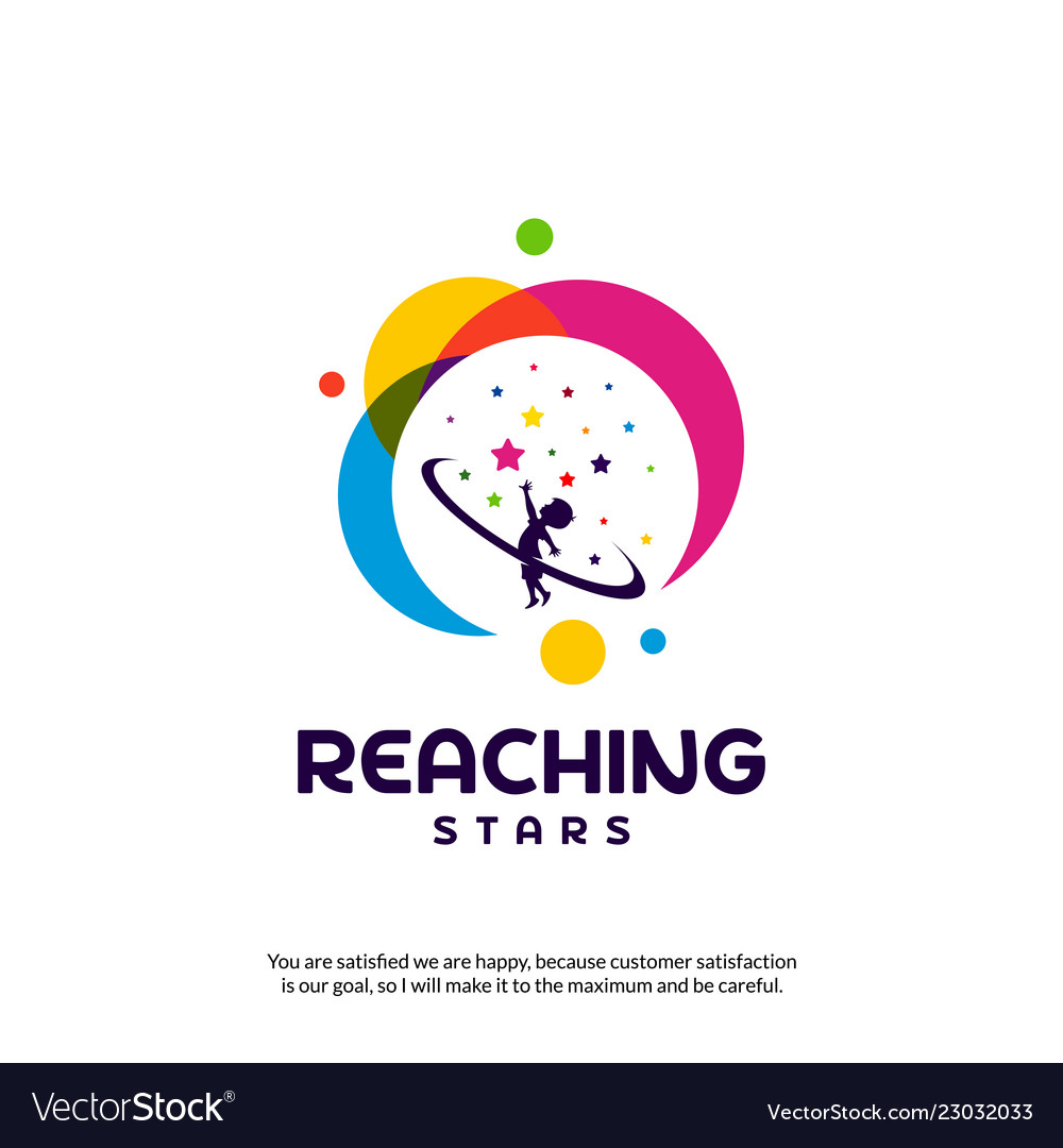 Reaching stars logo design template dream star Vector Image