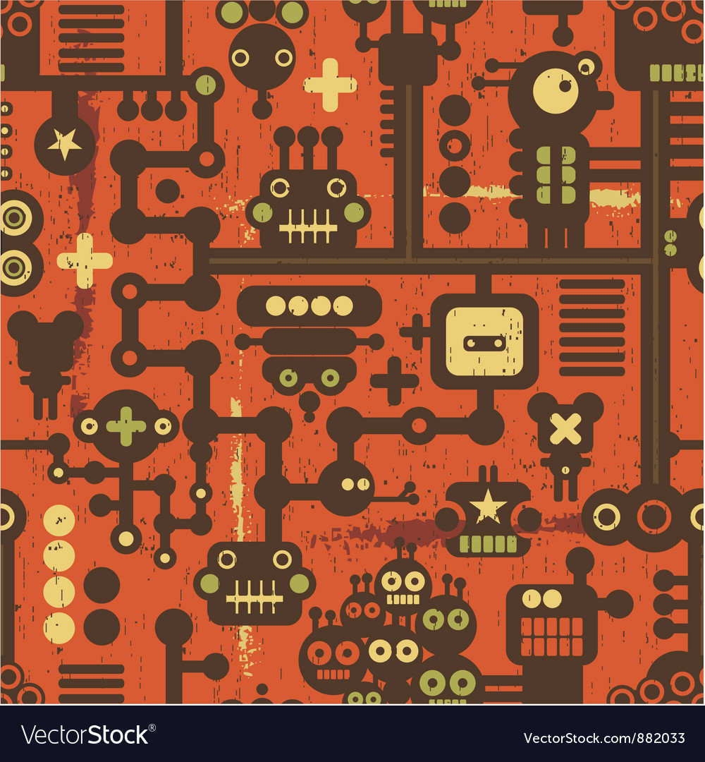 Red robot Royalty Free Vector Image - VectorStock