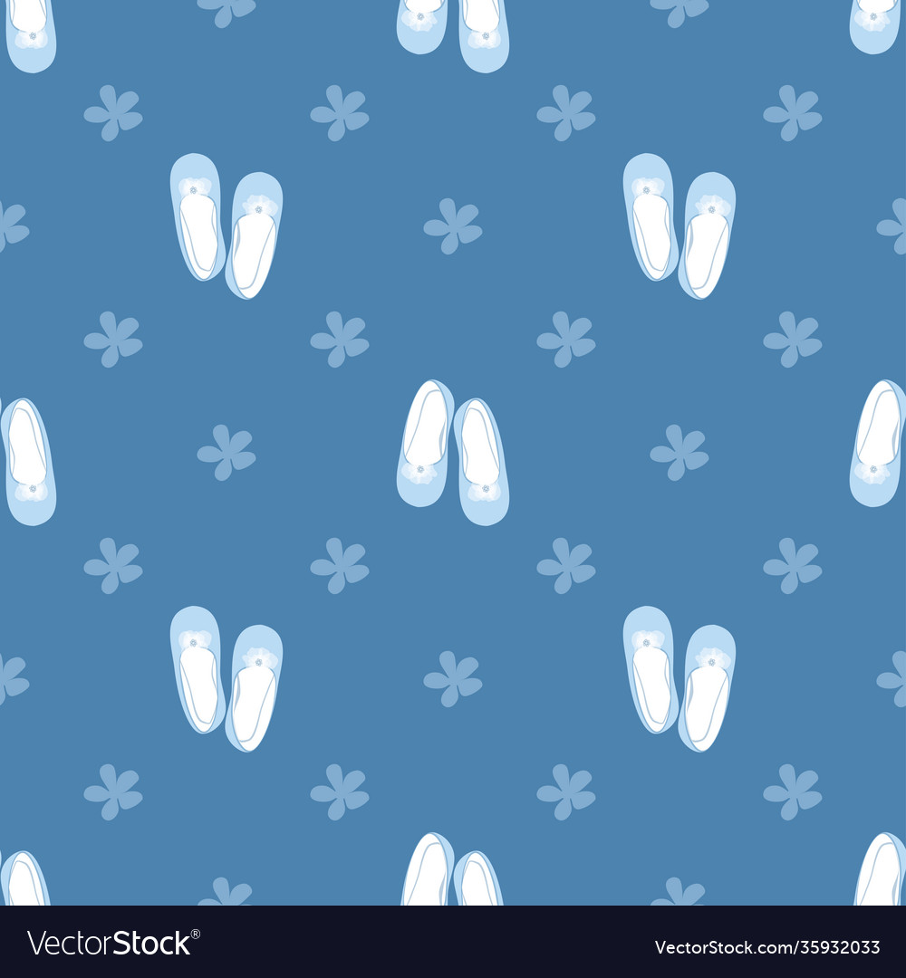 Seamless pattern featuring ballet flat Royalty Free Vector