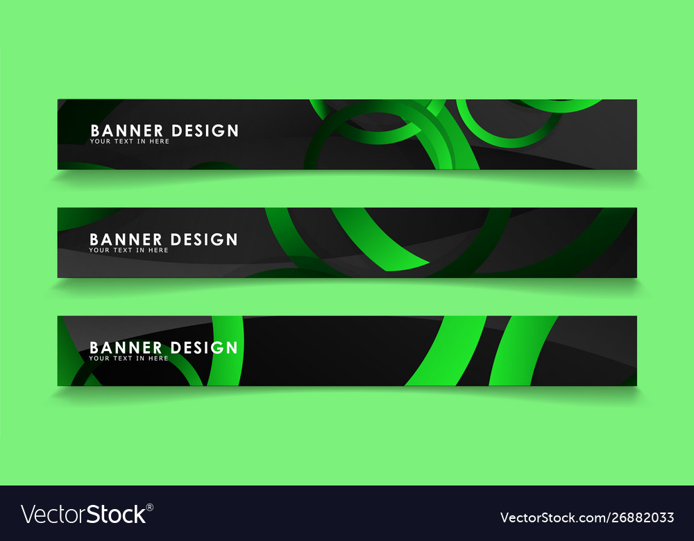 Set rectangular banners with background dark Vector Image