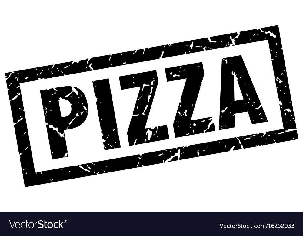 Square grunge black pizza stamp Royalty Free Vector Image